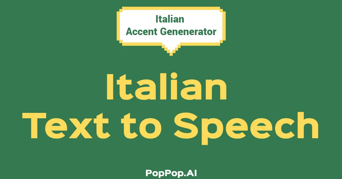Italian Accent Voice Generator | Free, Online, No Login